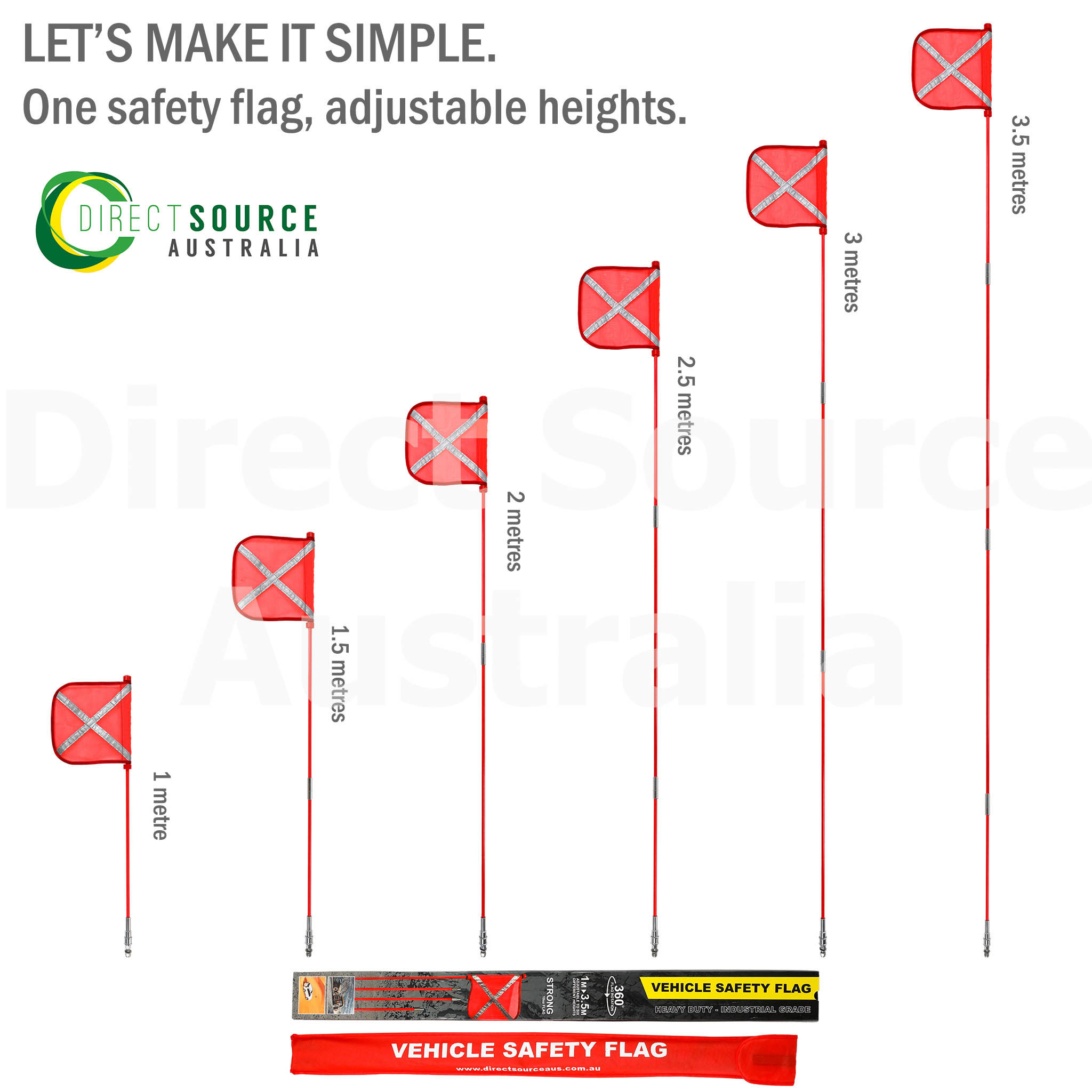 Vehicle safety flags (buggy whips) - Direct Source Australia